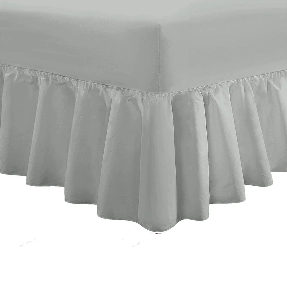 Buy Frilled Fitted Bed Valance Sheet - Silver - Extra Deep – DTEX HOMES